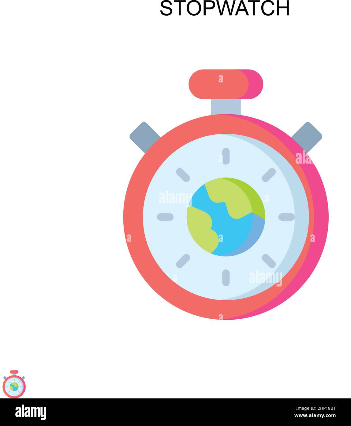 Stopwatch Simple vector icon. Illustration symbol design template for ...