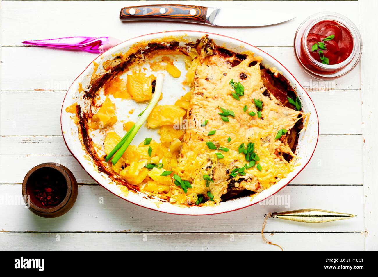French meat is a dish made from layers of meat, potatoes and cheese ...
