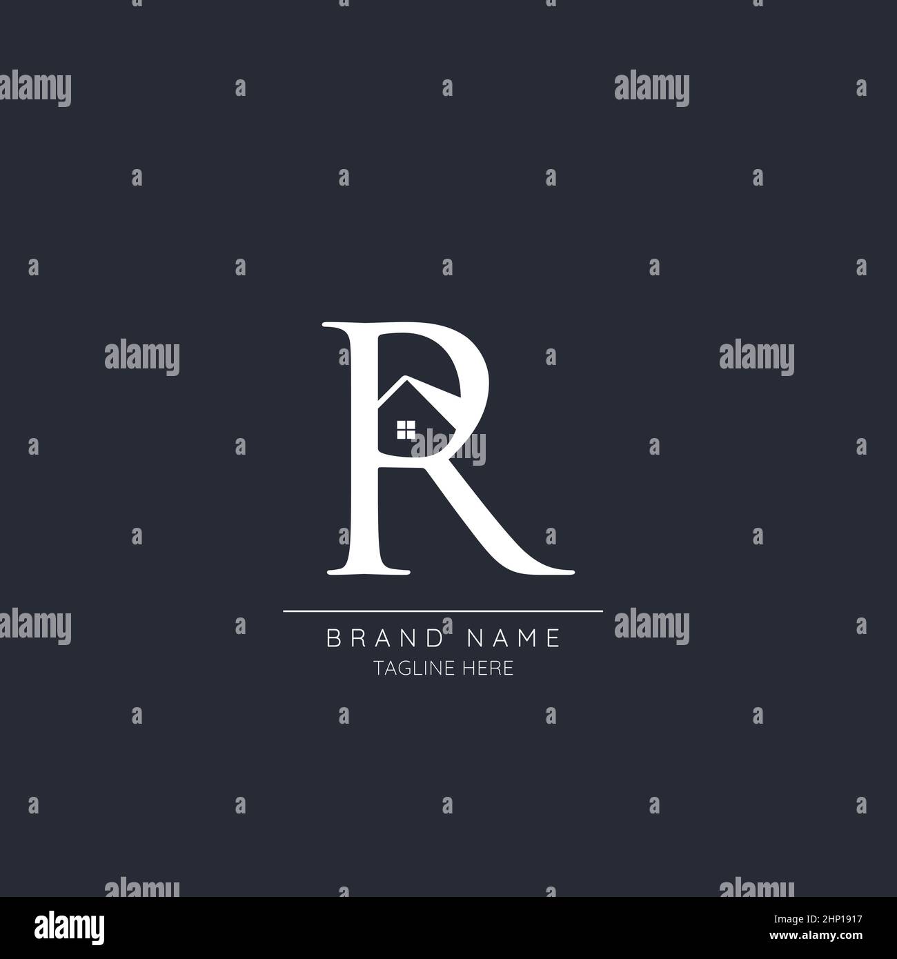 Minimalist creative letter R incorporate with house logo Stock Vector ...