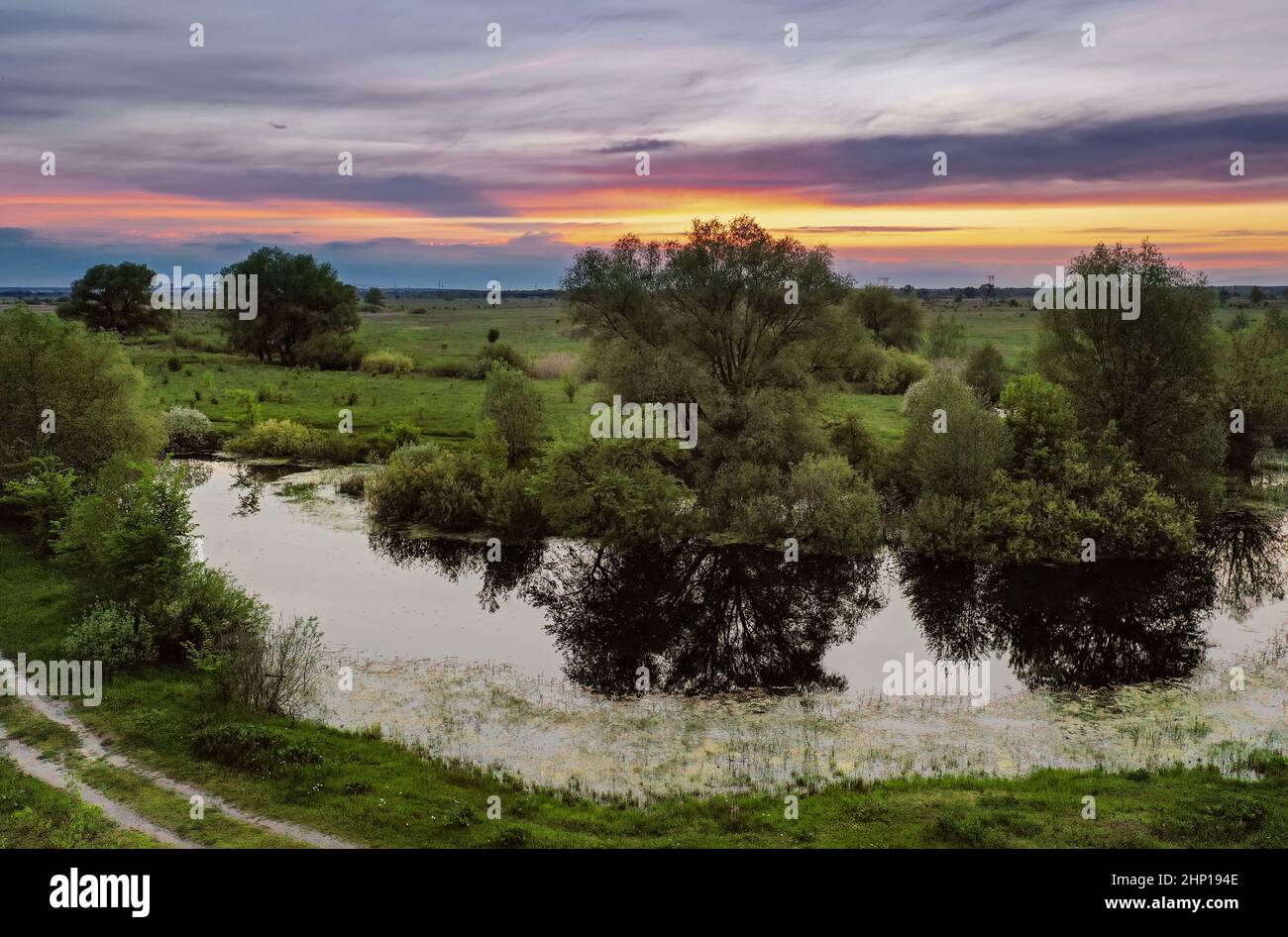 Rural summer sunset Stock Photo - Alamy