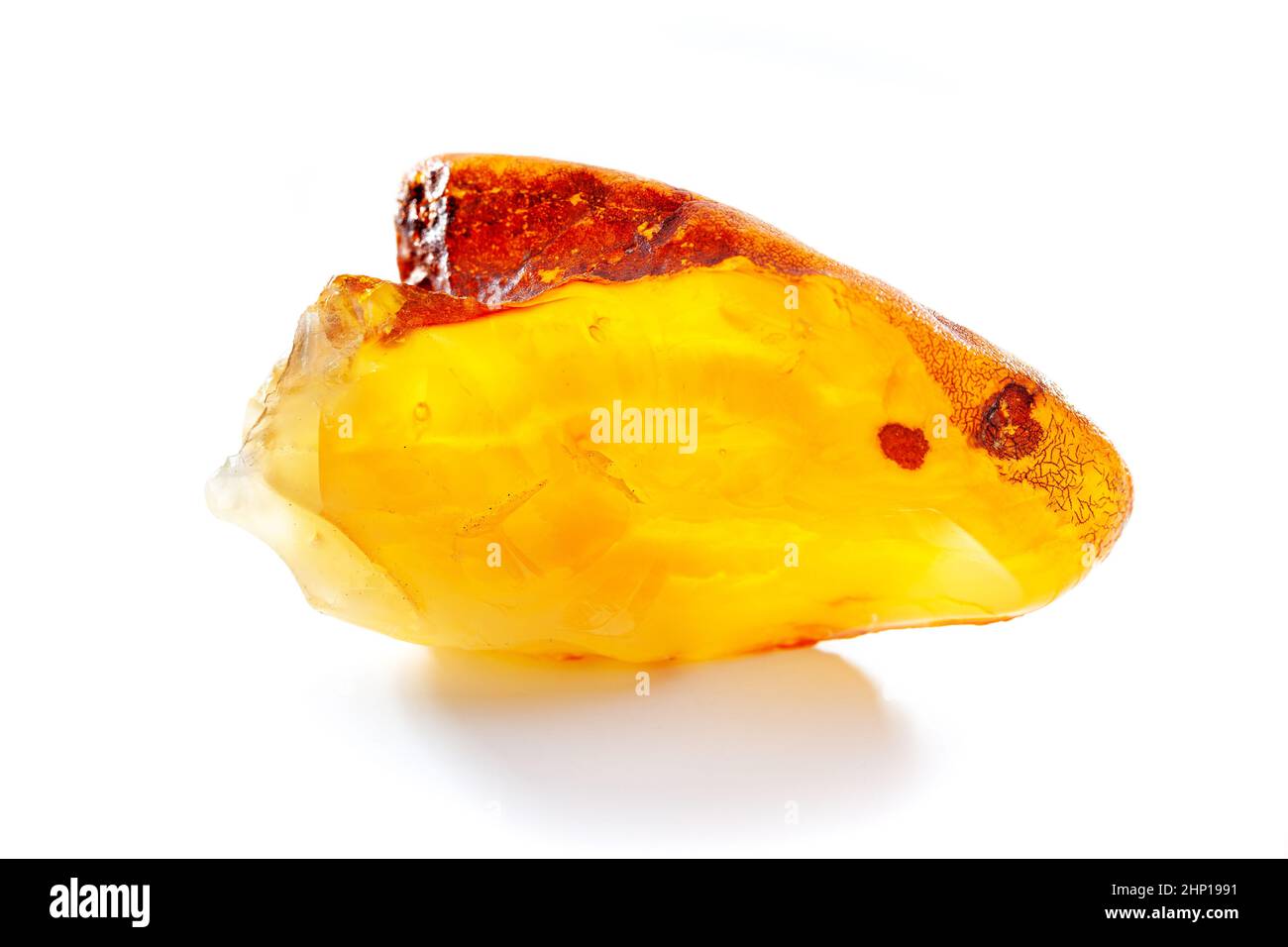 A piece of yellow opaque natural amber classification color Bastard ...