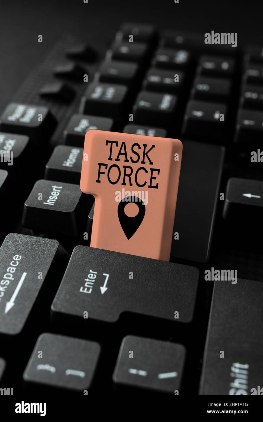 Conceptual display Task Force, Business idea a group of showing who are ...