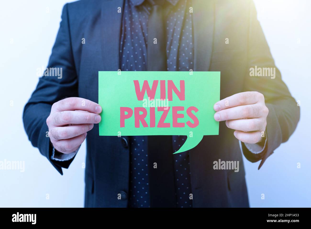 Writing displaying text Win Prizes, Business showcase something given ...