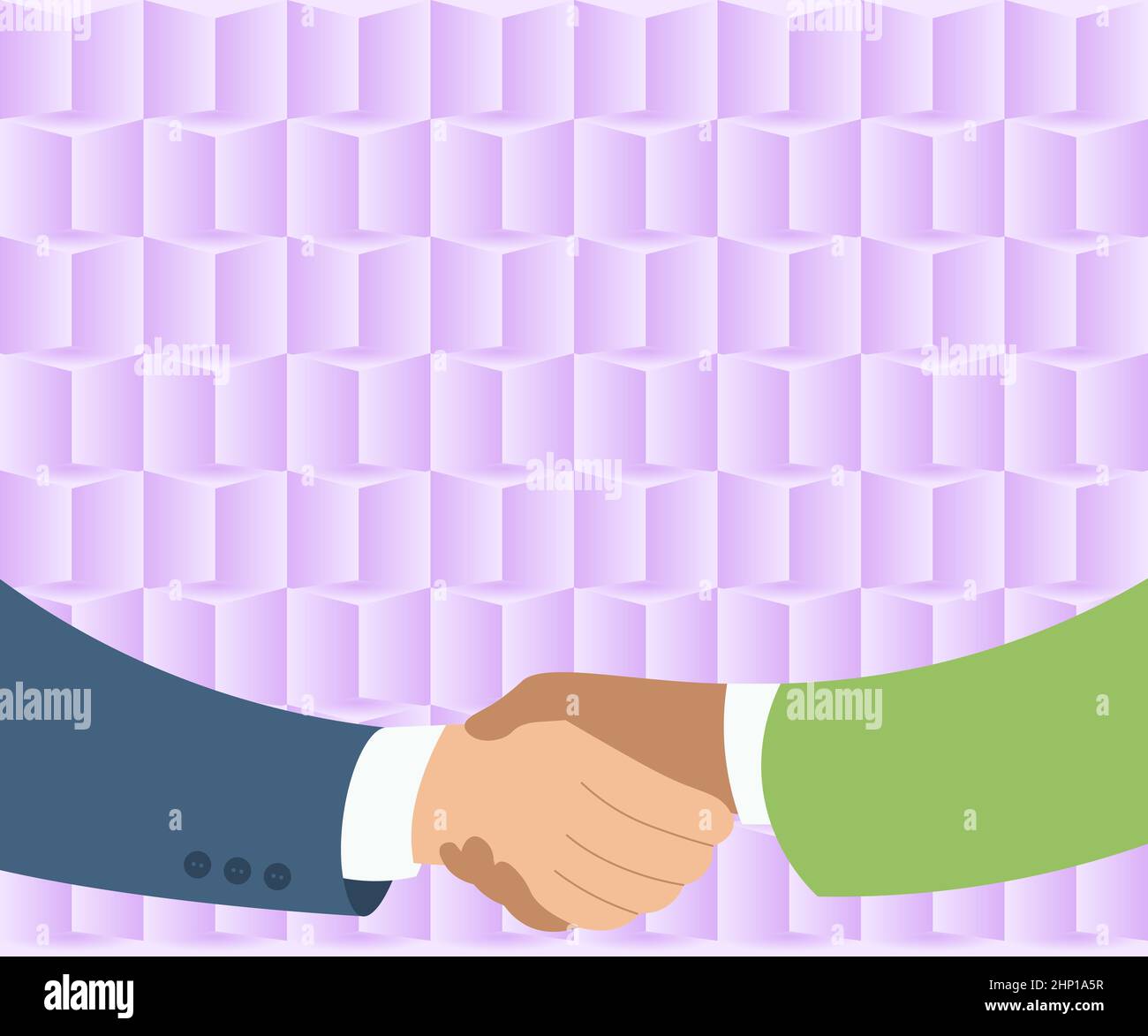 Two Men Drawing With Paper Background Shake Hands Presenting Agreement ...