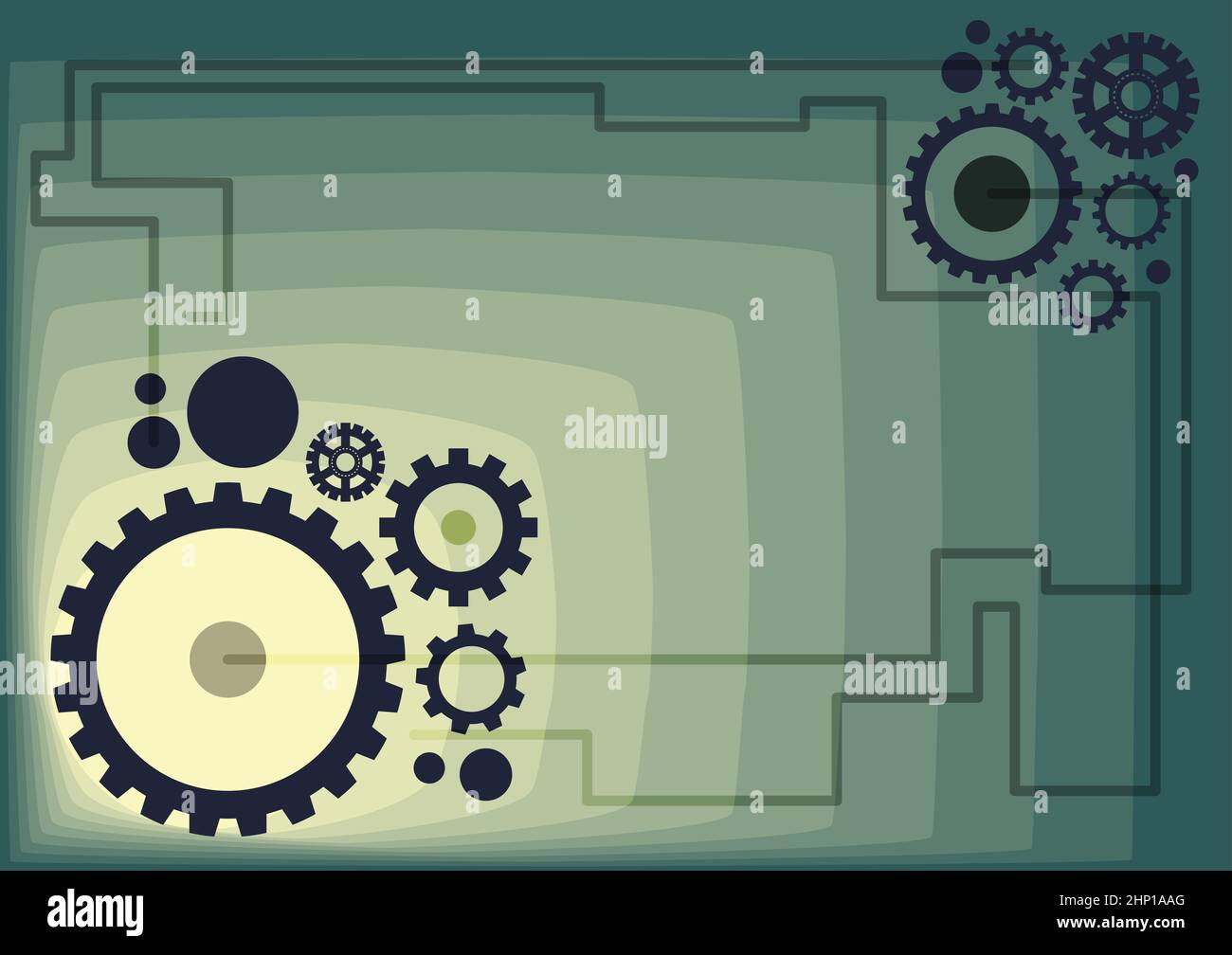 Illustration Of Mechanic Gears Connected To Each Other Performing Work ...