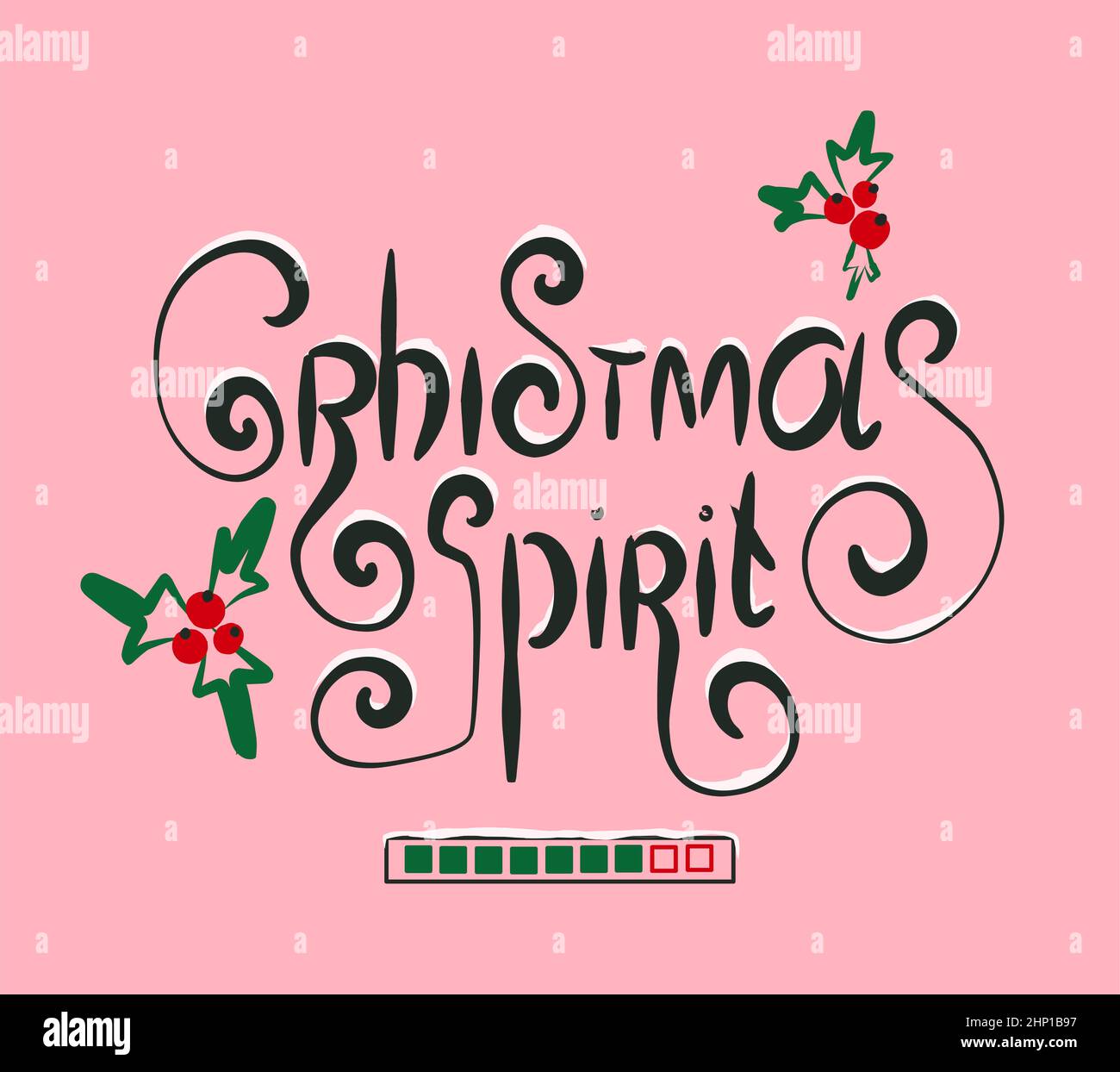 Christmas spirit. Festive inscription. Christmas lettering. Vector ...