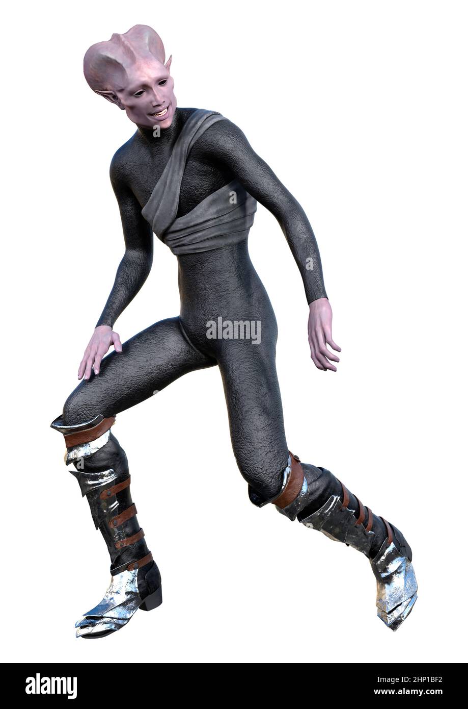 3D rendering of a fantasy alien isolated on white background Stock ...