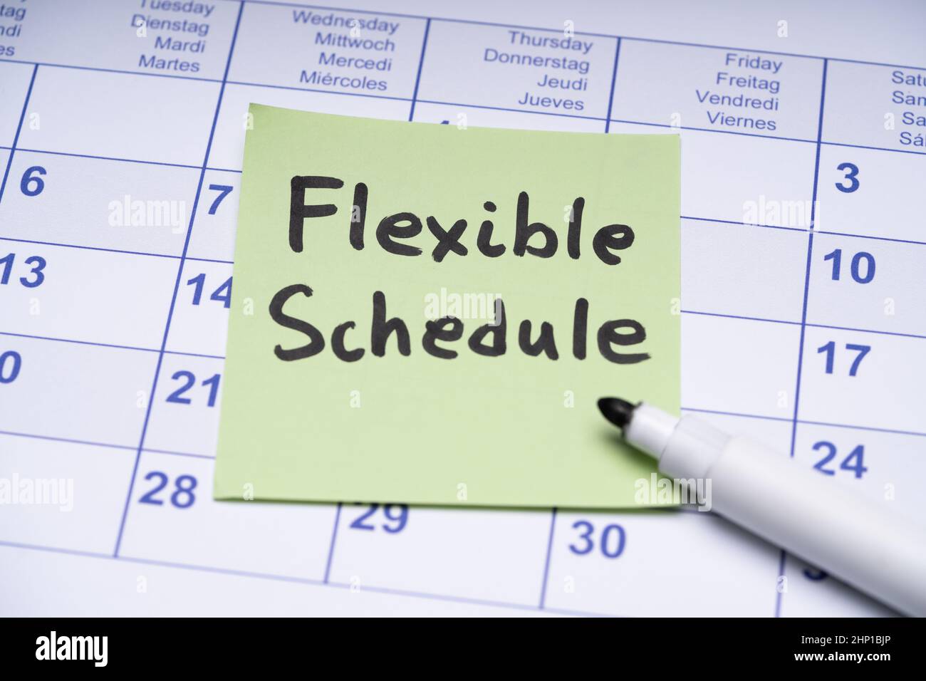 Flexible Work Schedule Concept. Job And Employment Stock Photo - Alamy