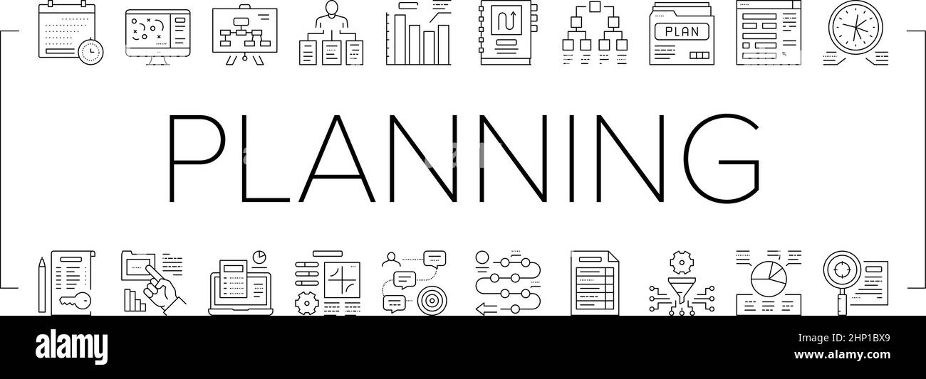 Planning Work Process Collection Icons Set Vector Stock Vector Image & Art - Alamy