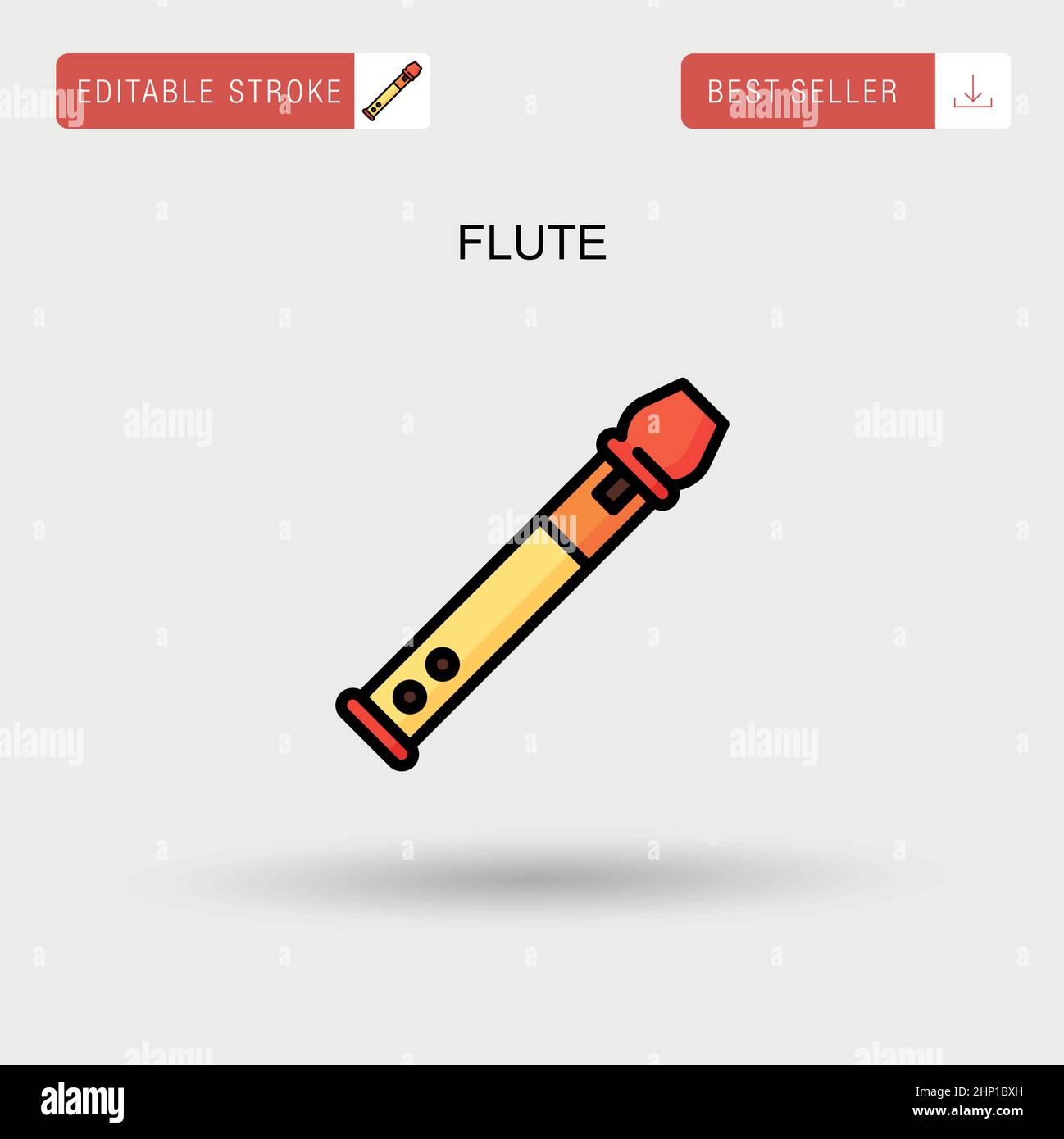 Cartoon illustration flute musical instrument hi-res stock photography ...