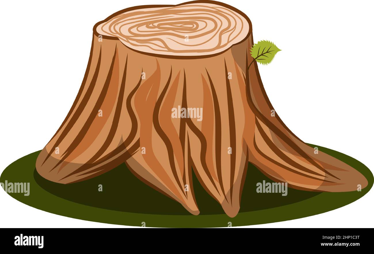 Vector tree stump realistic props for cartoon. Vector image isolated on ...
