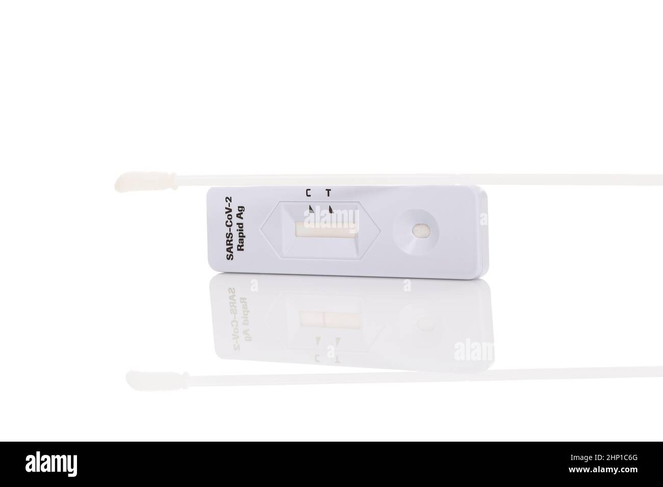 Rapid Ag Covid test isolated on white background with copyspace Stock ...