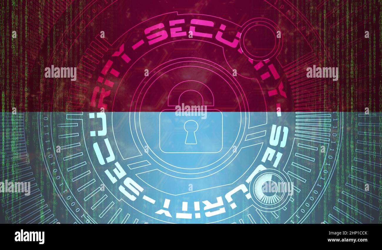 National cyber Security of Monaco on digital background Data protection ...