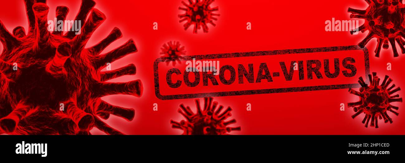 Dangerous corona virus, SARS pandemic risk concept. 3D illustration ...