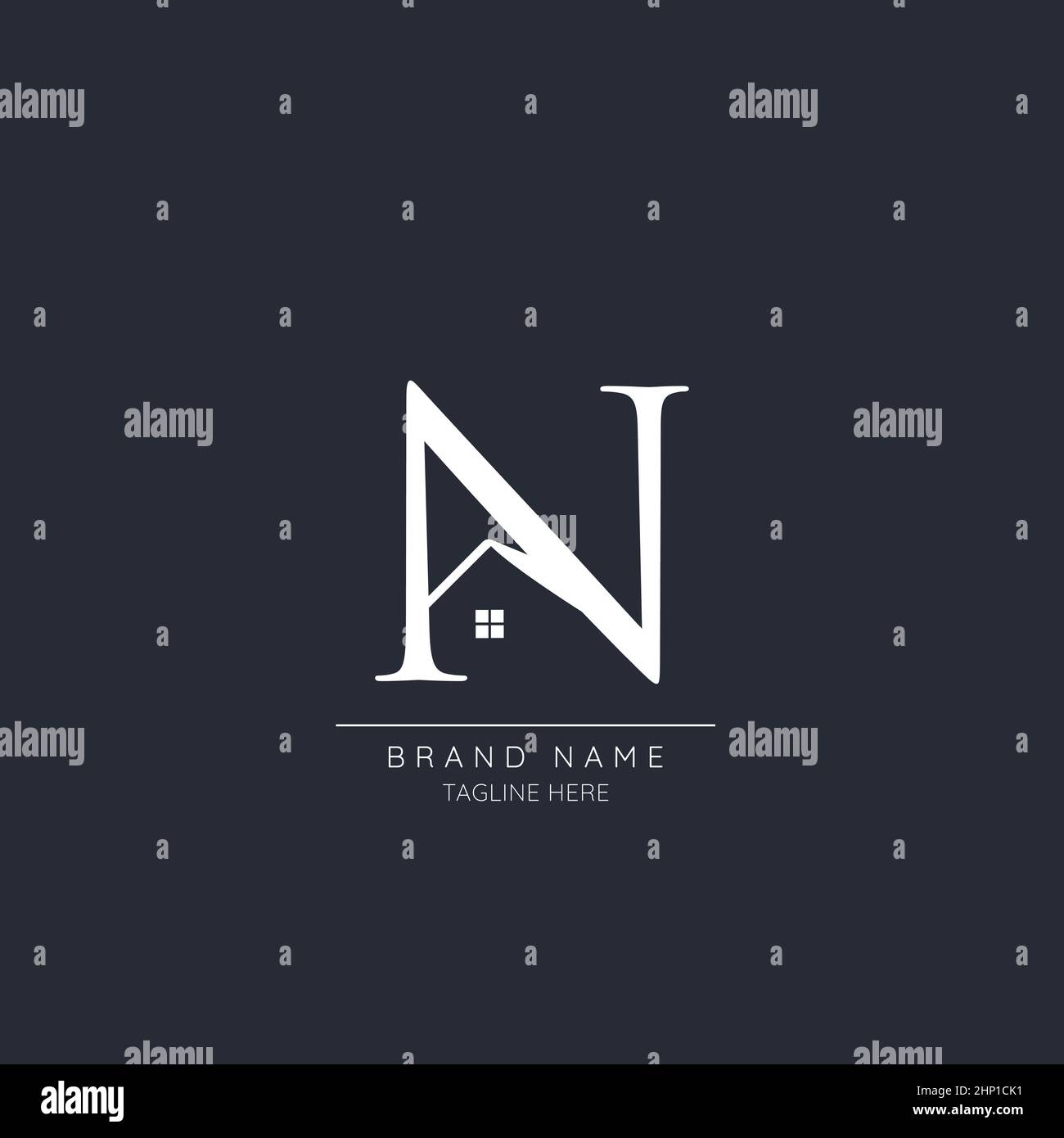 Minimalist creative letter N incorporate with house logo Stock Vector ...