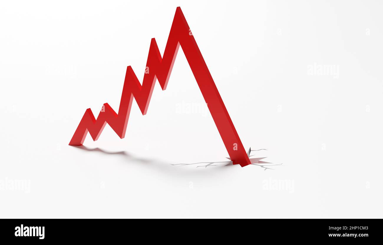 Graphs representing the stock market crash. 3d illustration Stock Photo ...