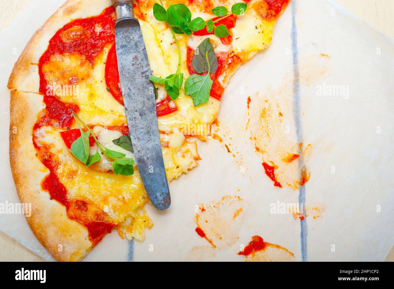 Italian traditional pizza Margherita tomato mozzarella and basil Stock Photo - Alamy