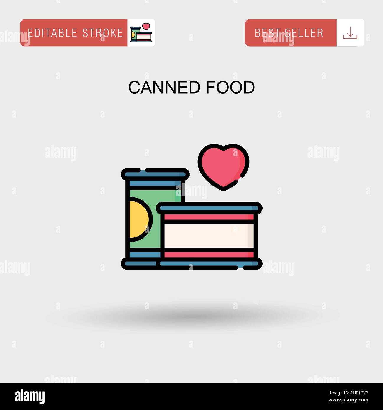 Canned food Simple vector icon Stock Vector Image & Art - Alamy