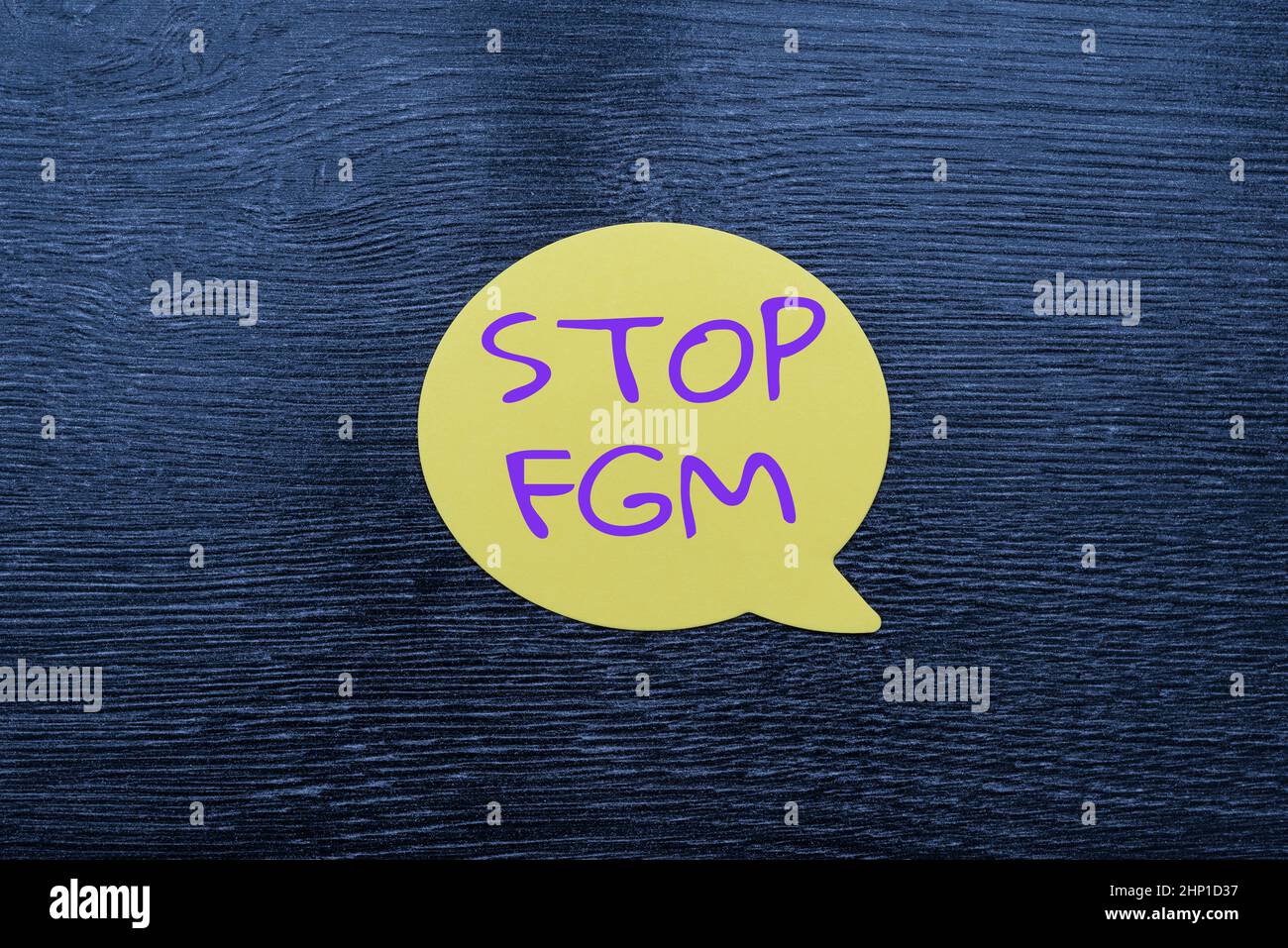 Text sign showing Stop Fgm, Word for Put an end on genital cutting and ...