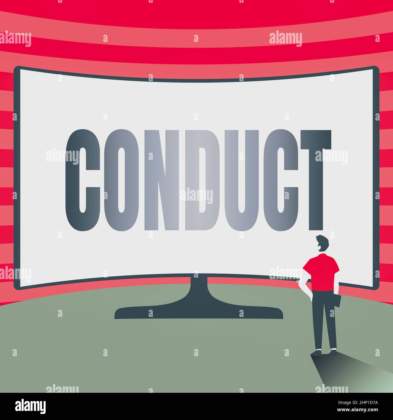 Text caption presenting Conduct, Business showcase manner in which an ...