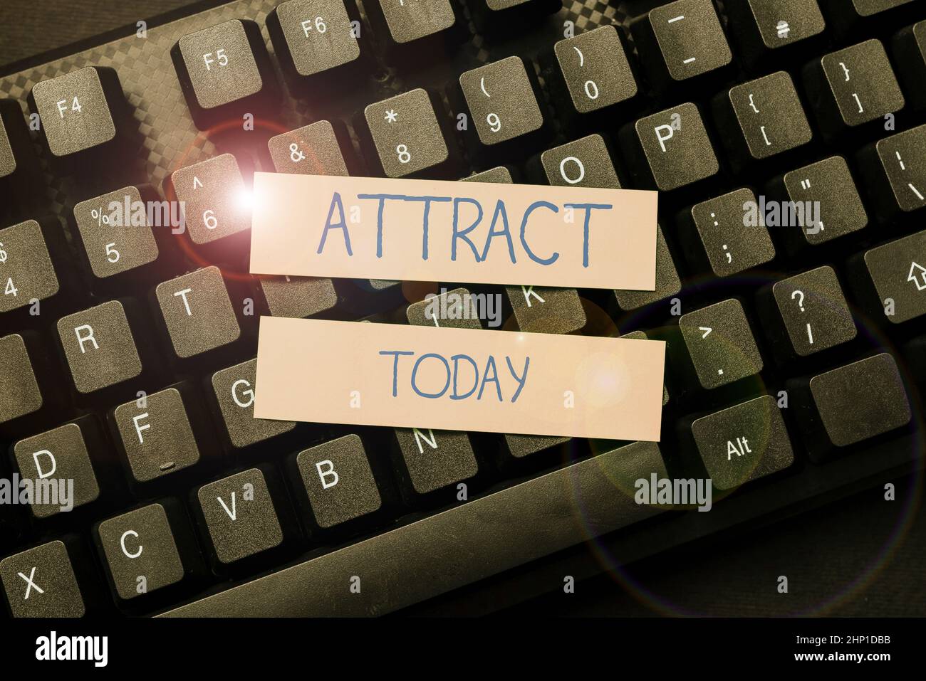 Text caption presenting Attract, Conceptual photo to draw by a physical ...