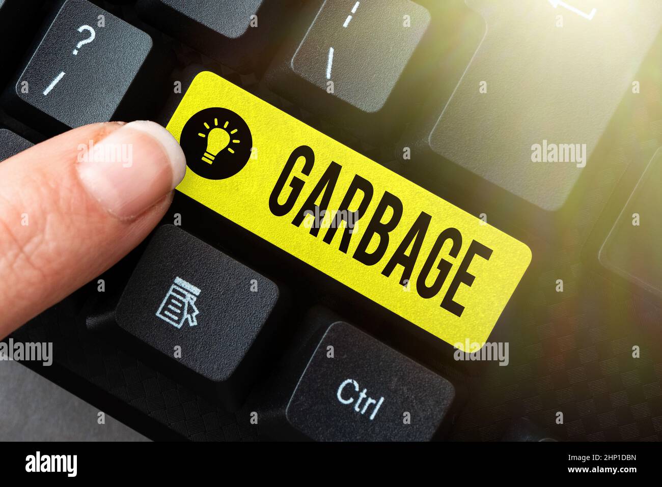 Conceptual caption Garbage, Word for waste material or unwanted things ...