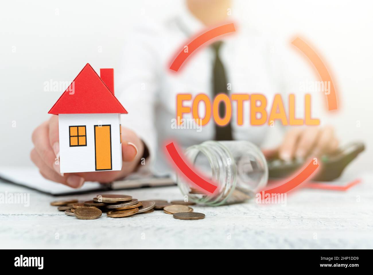 Handwriting text Football, Word for any of various forms of team game ...