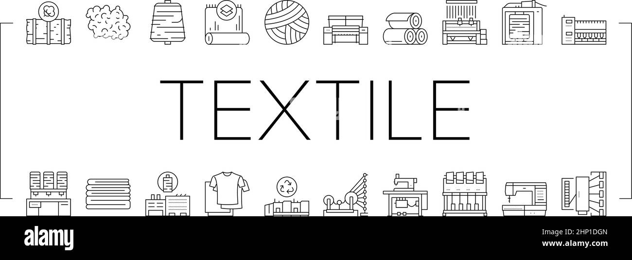 Textile Production Collection Icons Set Vector Stock Vector Image & Art ...