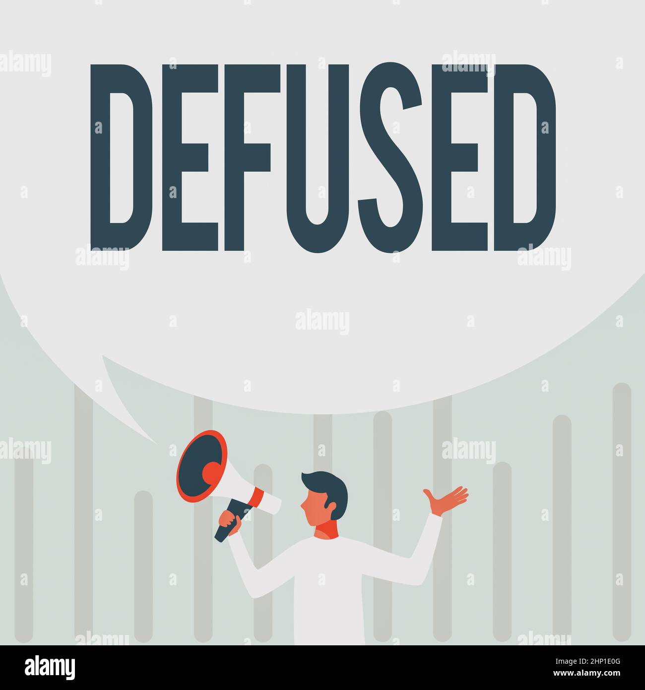 Text caption presenting Defused, Word for make a difficult or dangerous ...