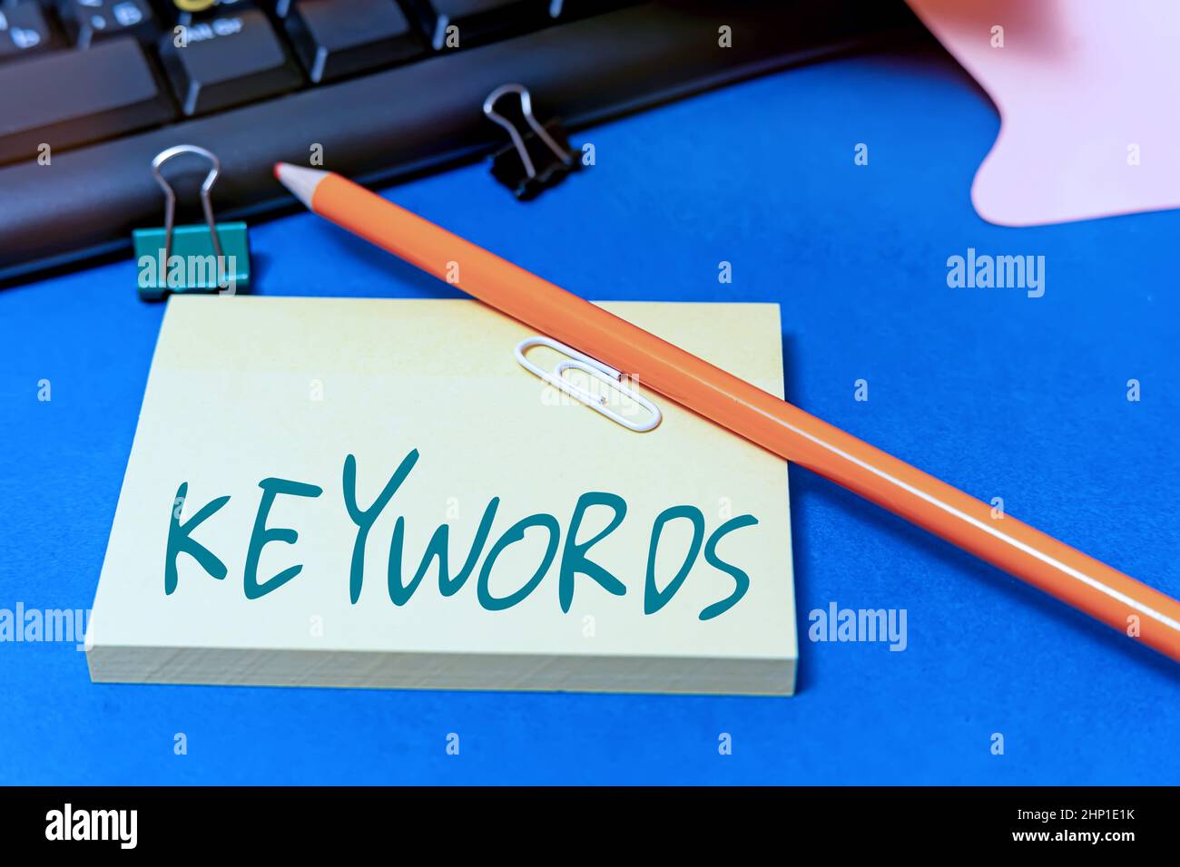 Text caption presenting Keywords, Conceptual photo word which acts as ...