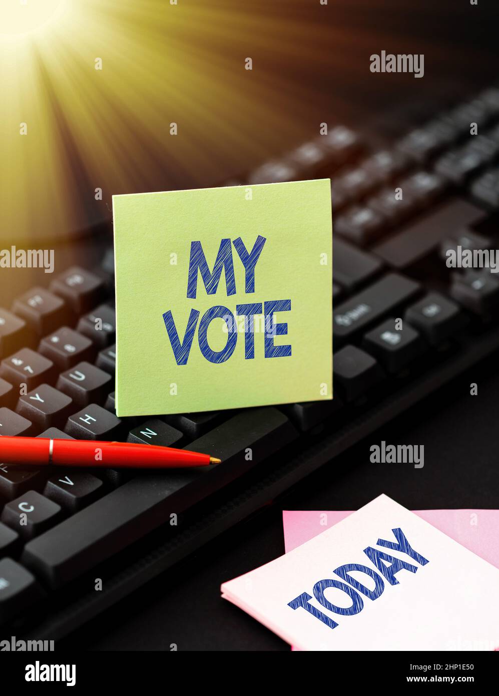 Text caption presenting My Vote, Internet Concept the act of showing ...