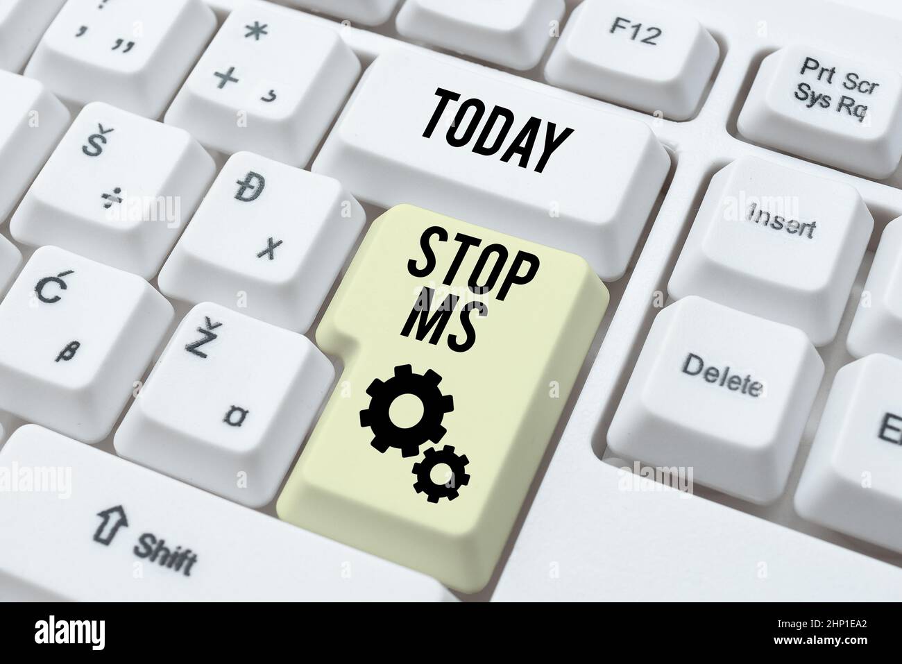 Text sign showing Stop Ms, Business showcase treat the condition that ...