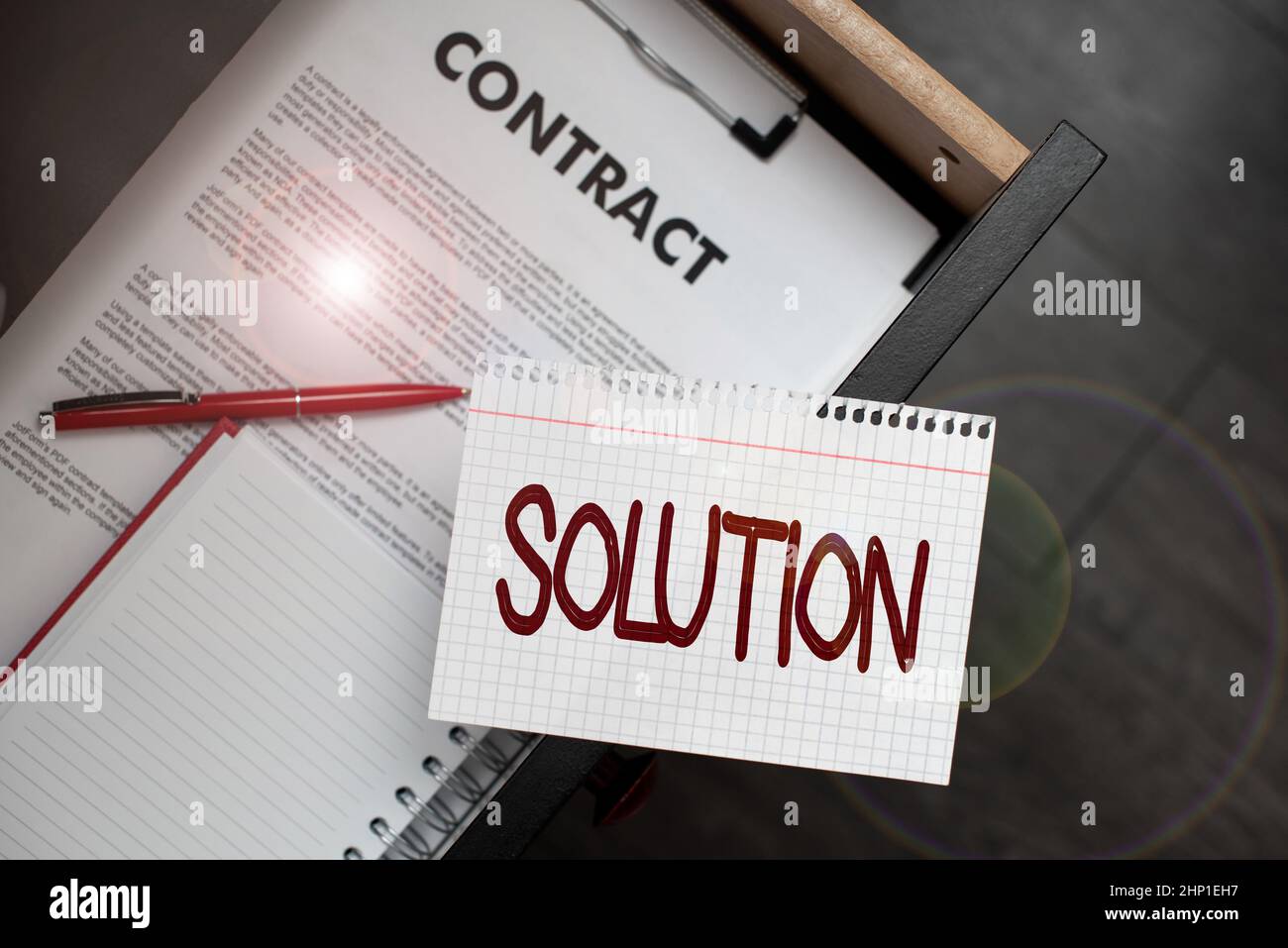 Conceptual display Solution, Business idea a means of solving a problem ...