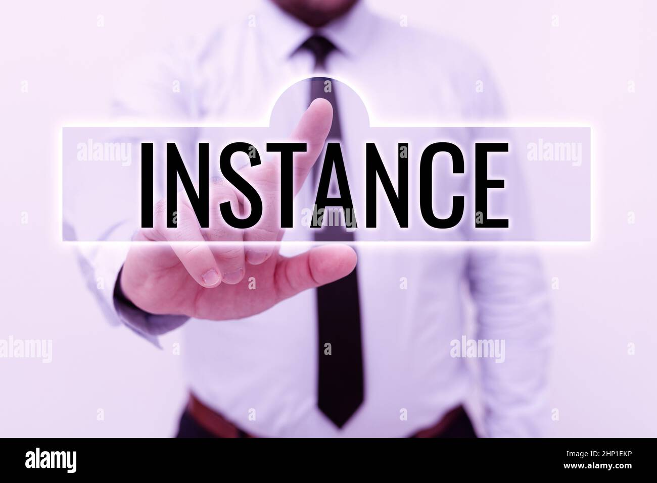 Sign displaying Instance, Business approach an example or single ...