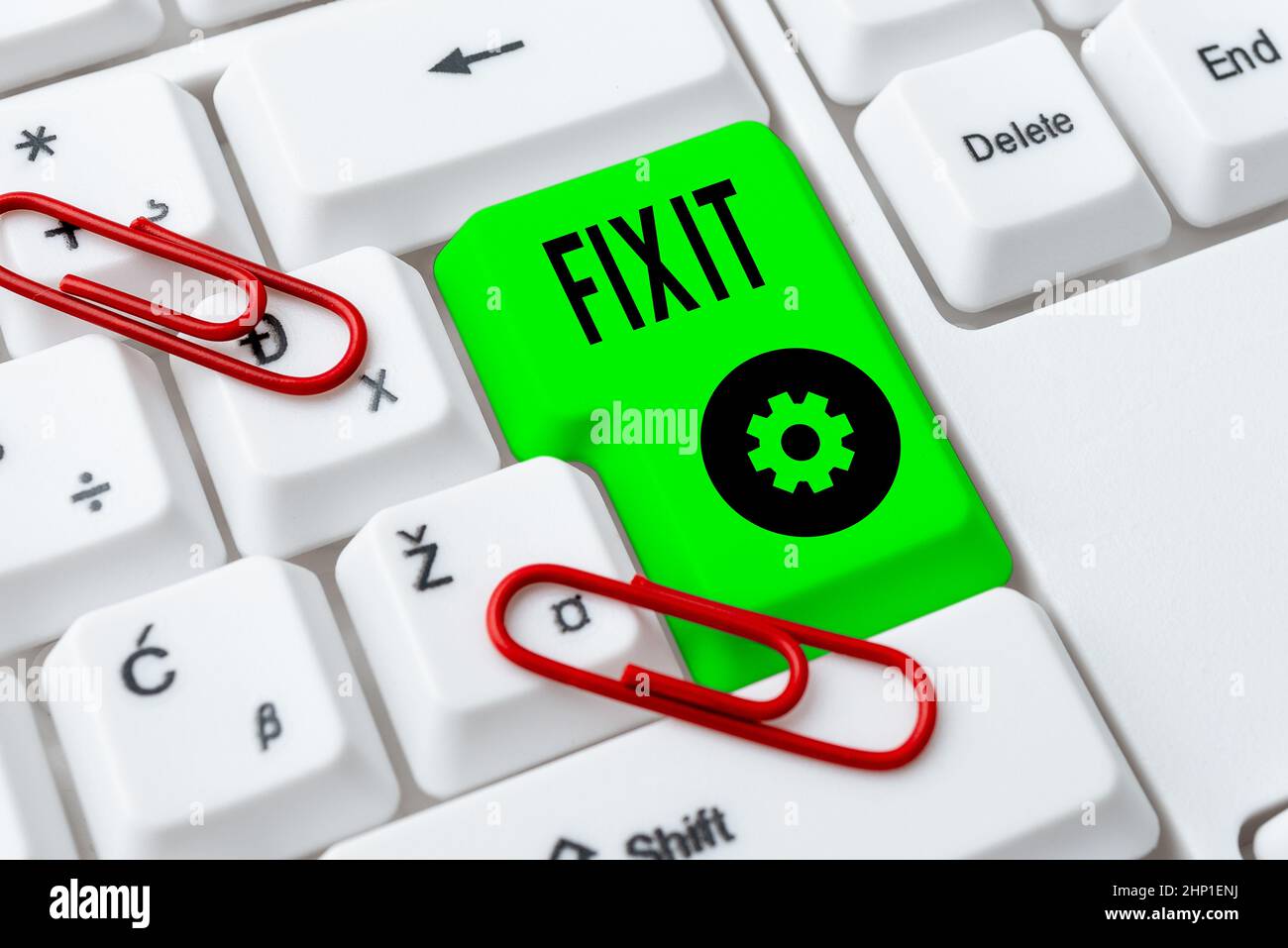 Hand writing sign Fix It, Word Written on Fasten something securely in ...