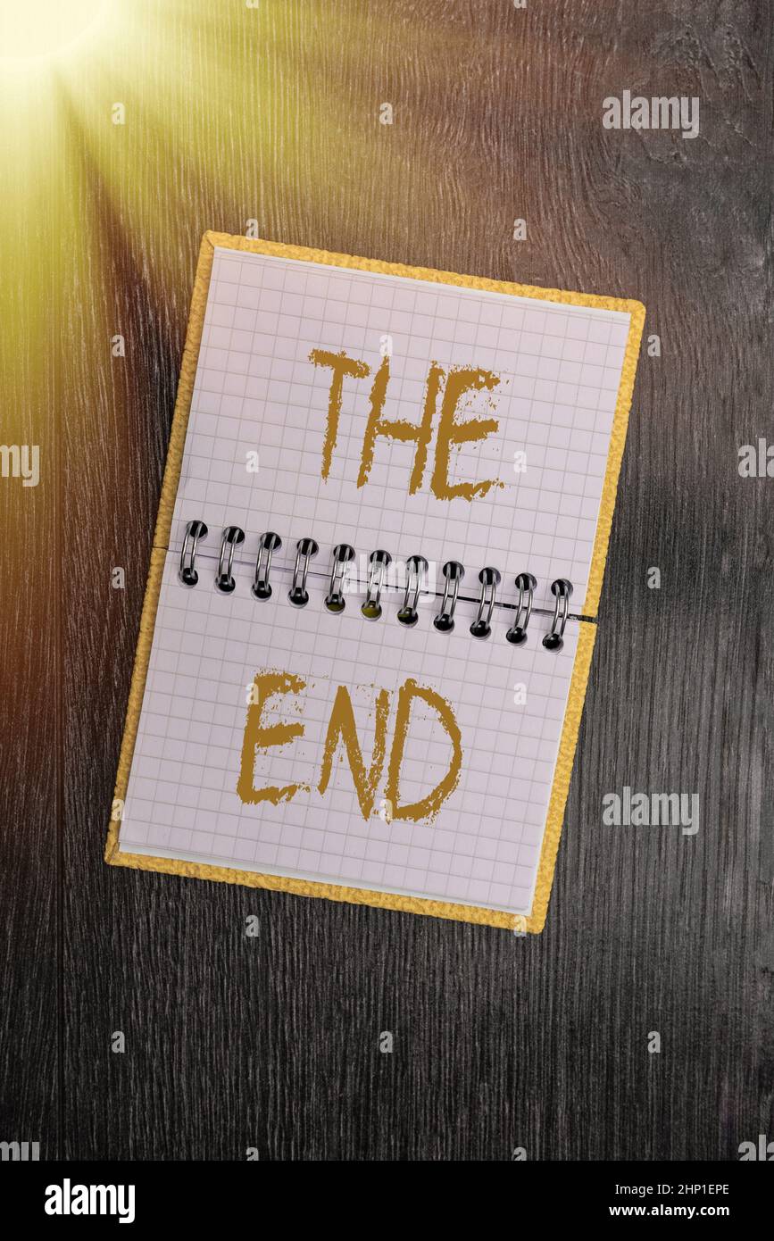 Writing displaying text The End, Word Written on Final part of play ...