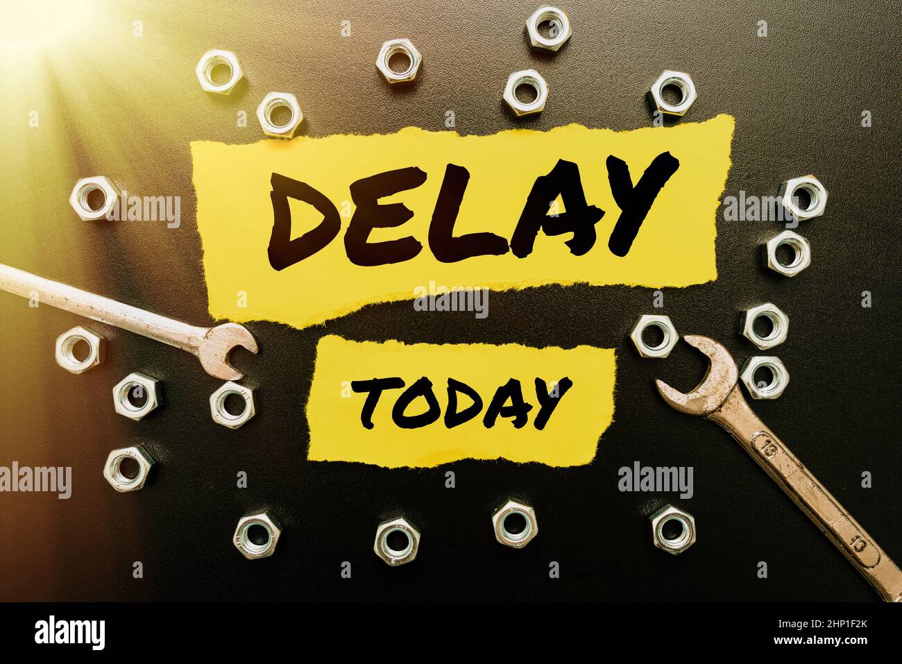 Sign displaying Delay, Business idea Unplanned deferment of a scheduled ...