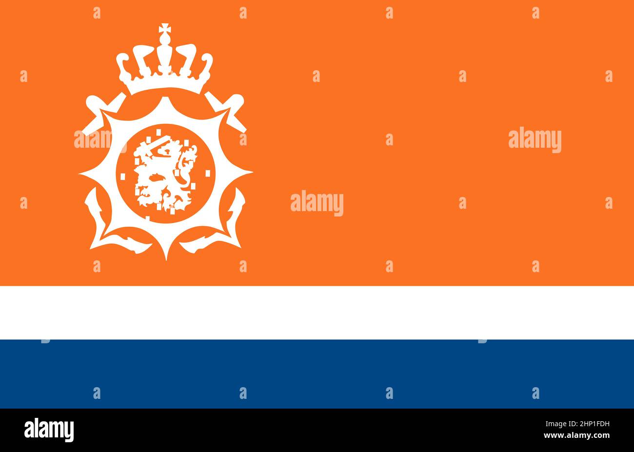 Top view of flag Netherlands Coast Guard, Netherlands. Dutch patriot ...