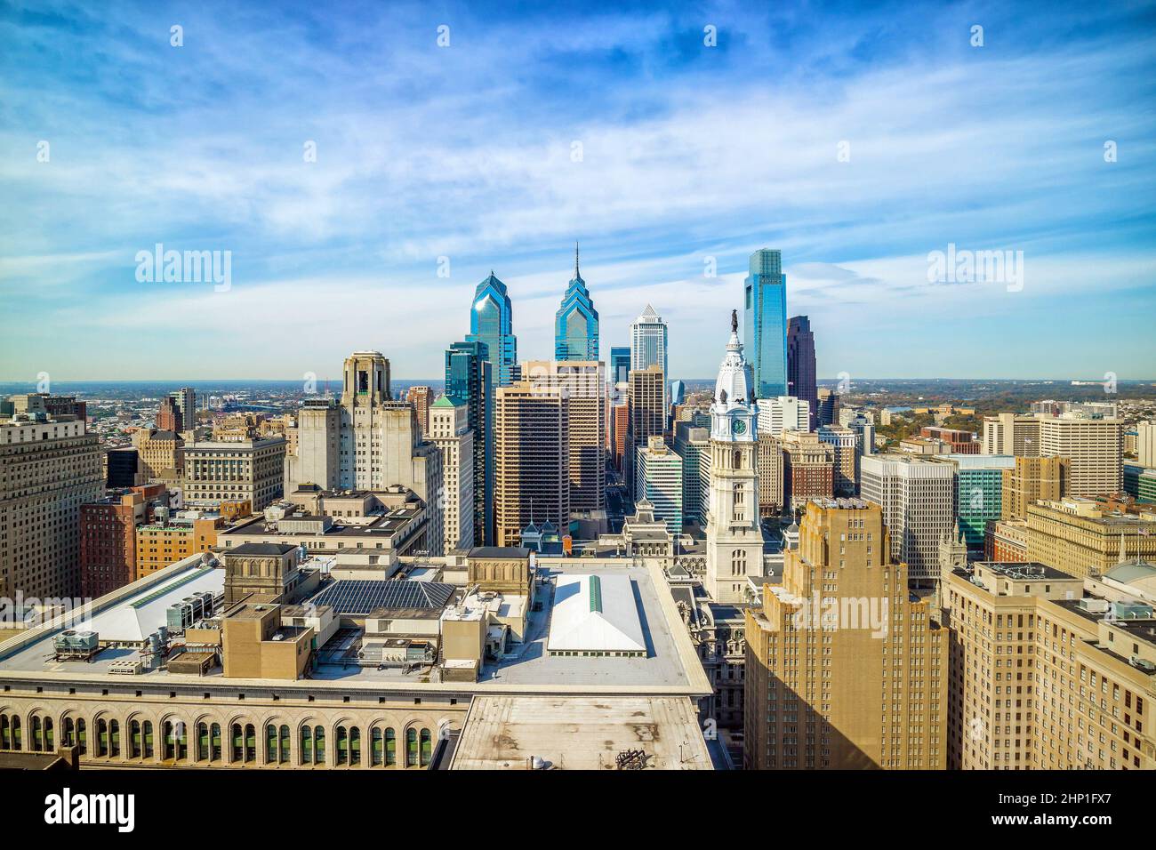 Top view of downtown skyline Philadelphia USA Stock Photo - Alamy