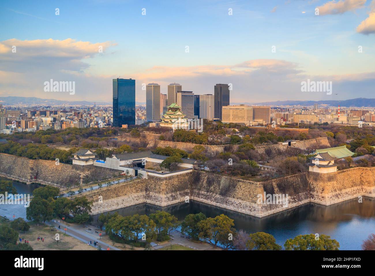 Bird eye view of Osaka Castle in Osaka, Japan Stock Photo - Alamy