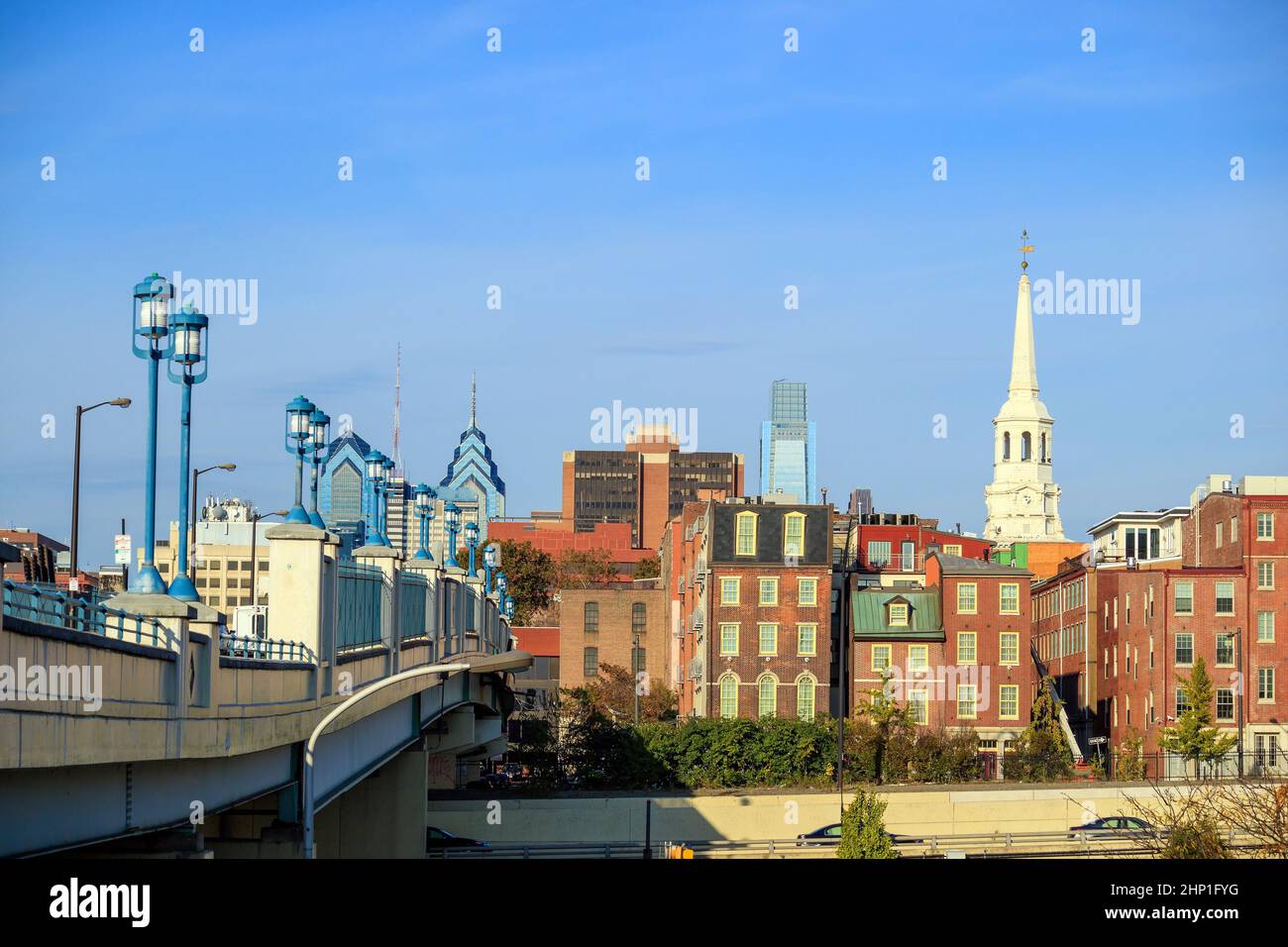 Top view of downtown skyline Philadelphia USA Stock Photo - Alamy