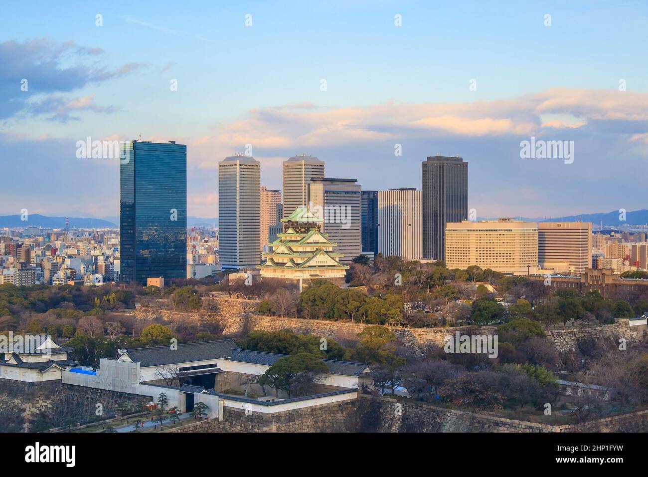 Bird eye view of Osaka Castle in Osaka, Japan Stock Photo - Alamy