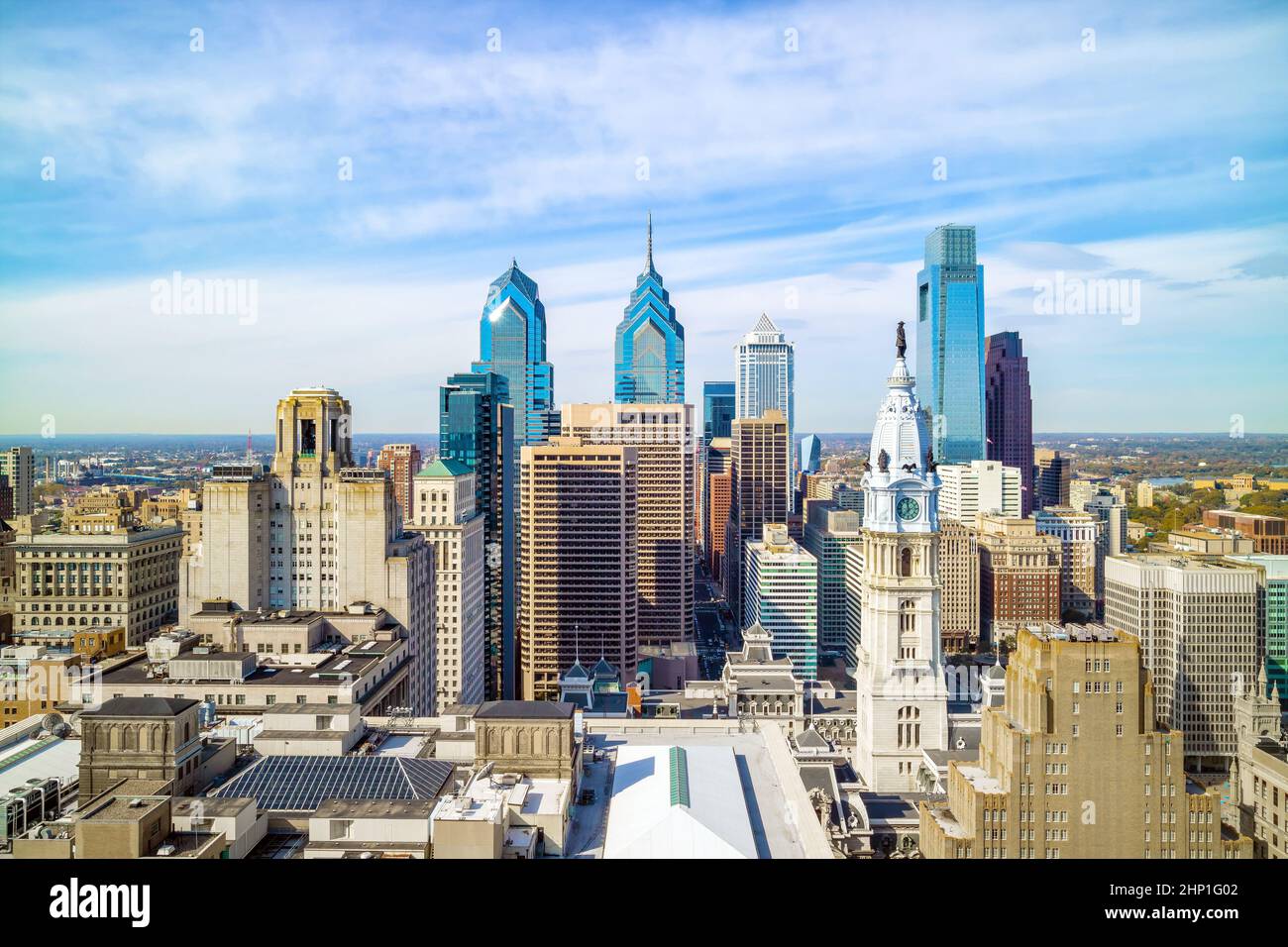 Top view of downtown skyline Philadelphia USA Stock Photo - Alamy