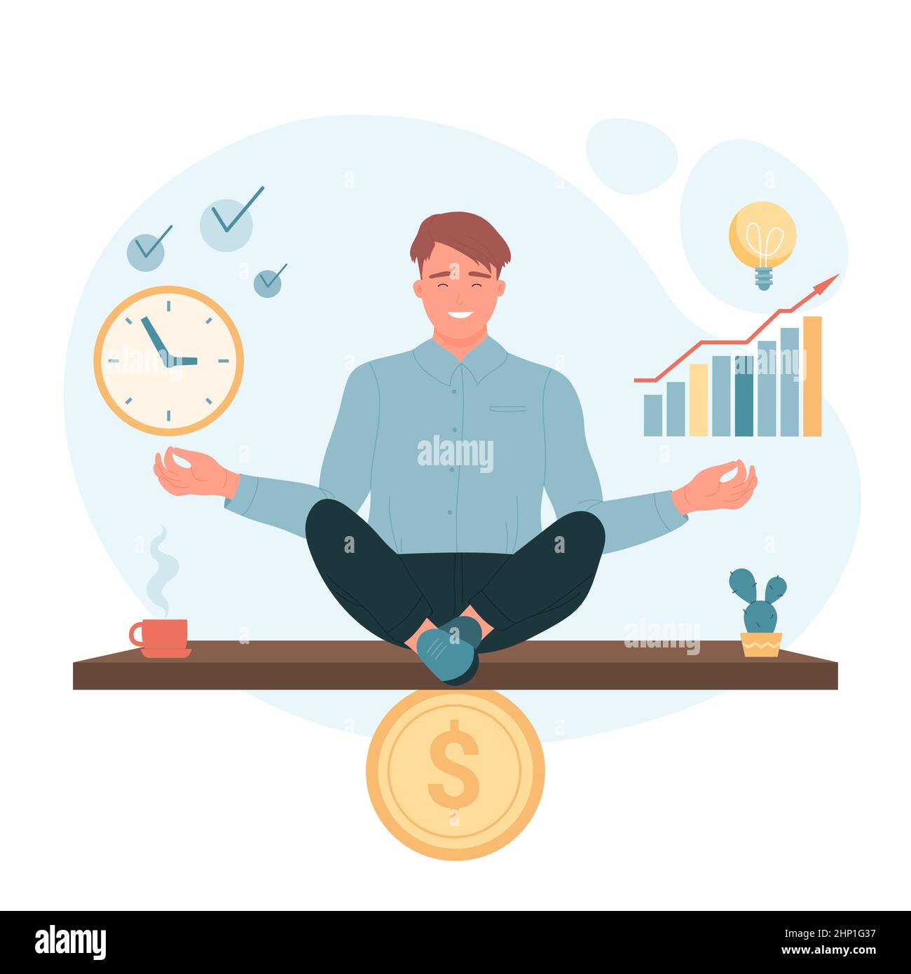 Boy management time and work balance. Effective male worker ...