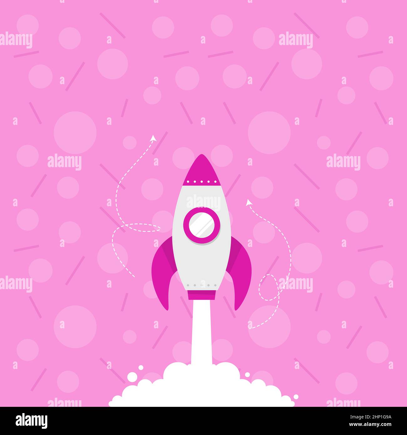 Illustration Of Rocket Ship Launching Fast Straight Up To The Outer ...