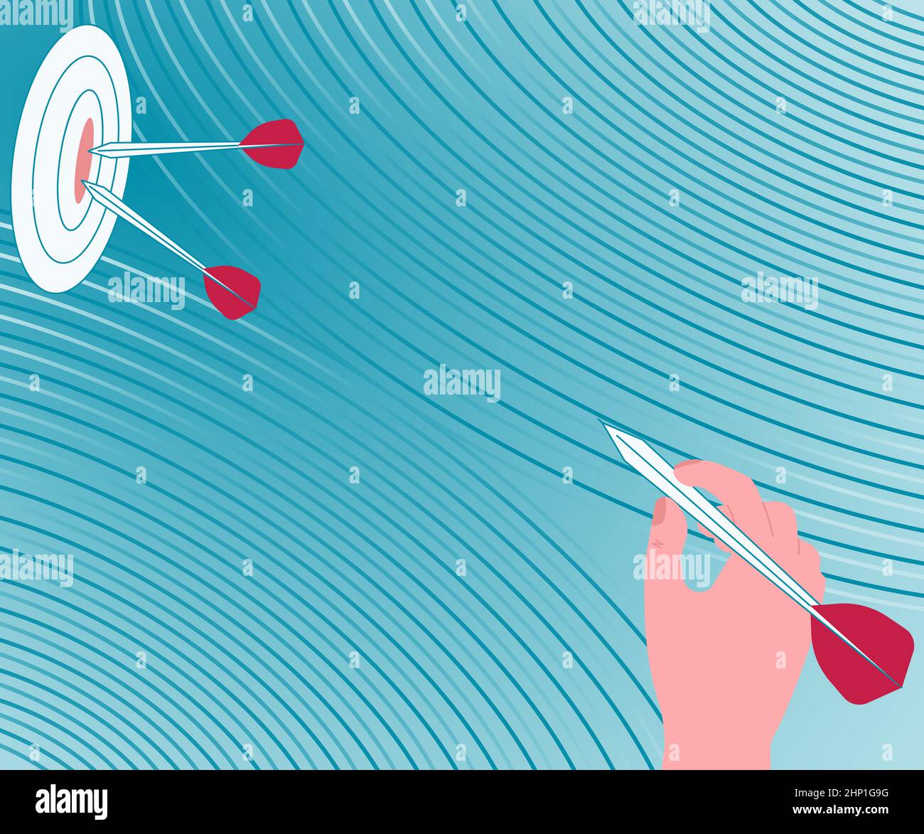 Presenting Message Hitting Target Concept, Abstract Announcing Goal ...