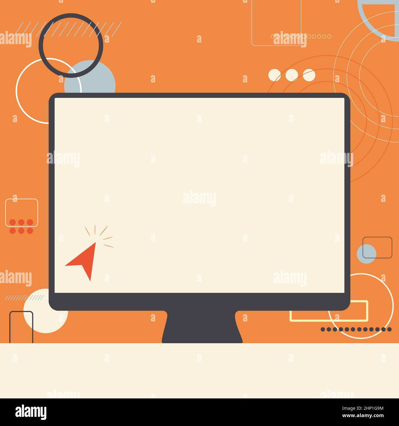 Illustration Of Cursor In Blank Screen Monitor Searching Ideas Stock ...