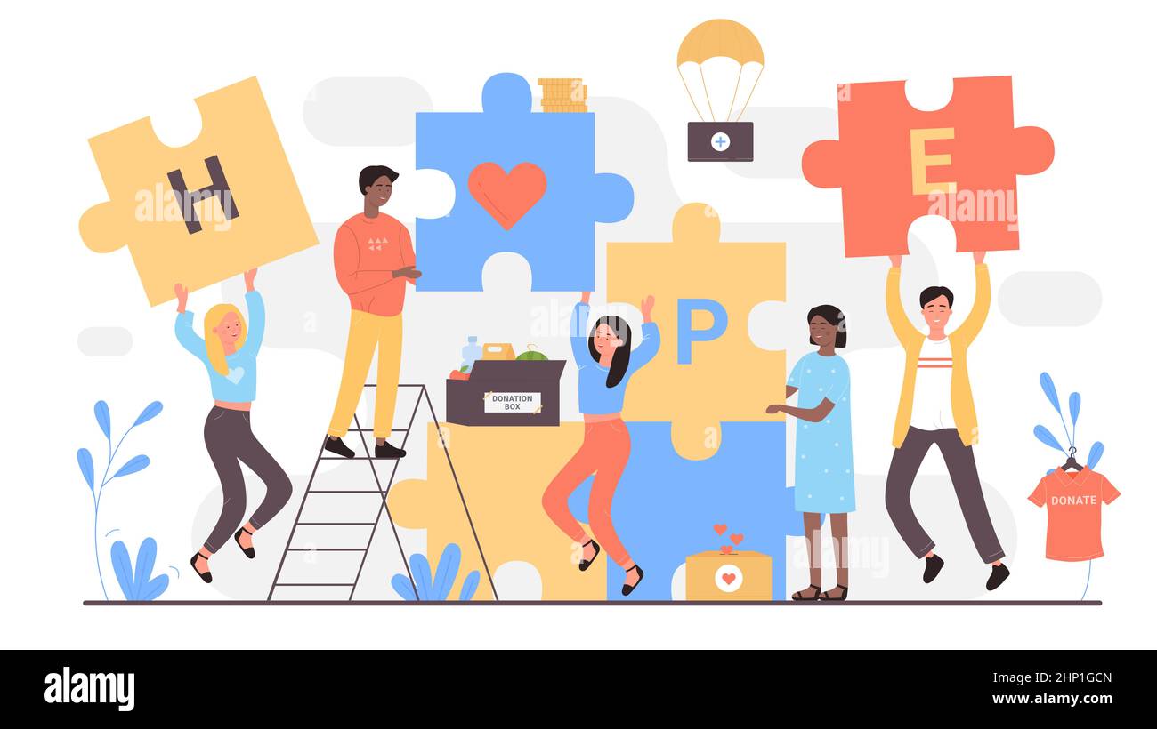 Volunteers help to process Stock Vector Images - Alamy