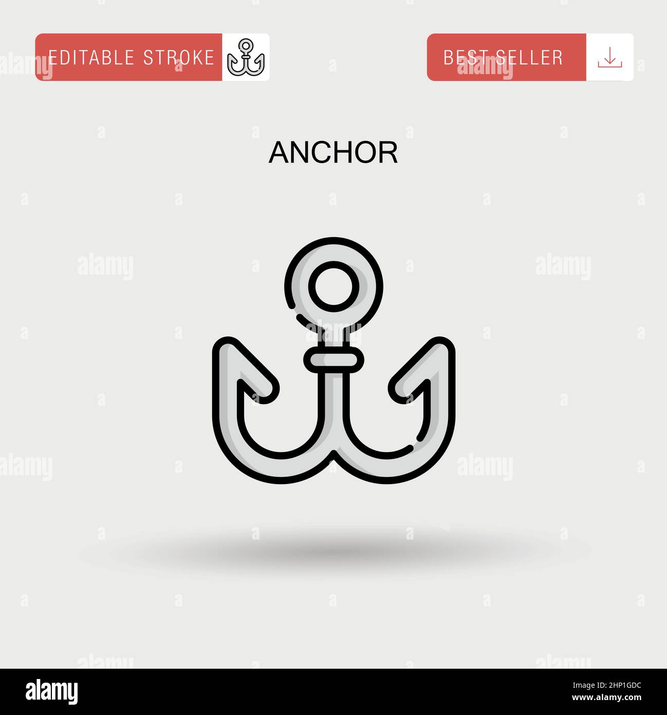 Anchor Simple vector icon Stock Vector Image & Art - Alamy