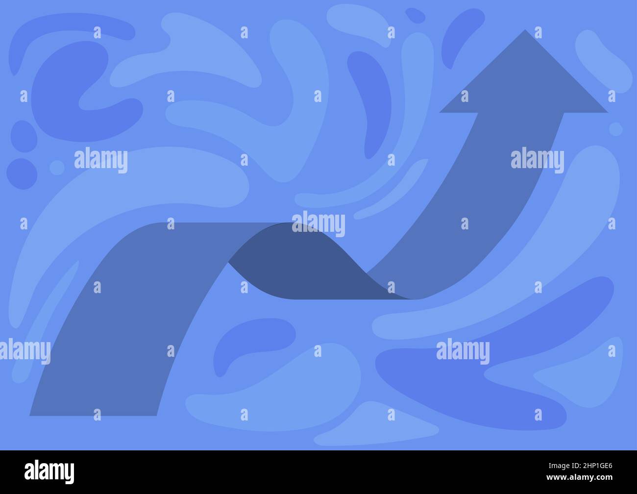 Illustration Of Arrow Floating Smoothly Towards The Sky High Stock ...